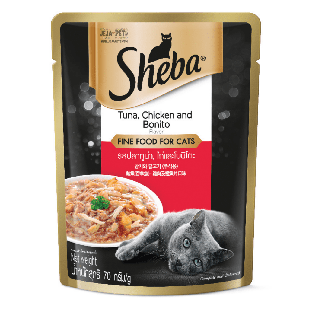 Sheba Sheba Tuna & Chicken with Bonito Flakes Pouch Wet Cat Food - 70g ...